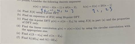 Solved Consider The Following Discrete Sequences Chegg