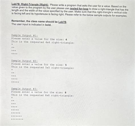 Solved Lab B Right Triangle Right Please Write A Program Chegg