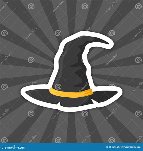 Note Sticker With Wizard Hat Vector Stock Vector Illustration Of