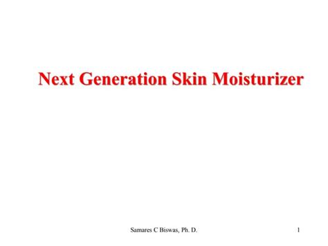 Skin Mosturizer Moisturizing Complex Pdf