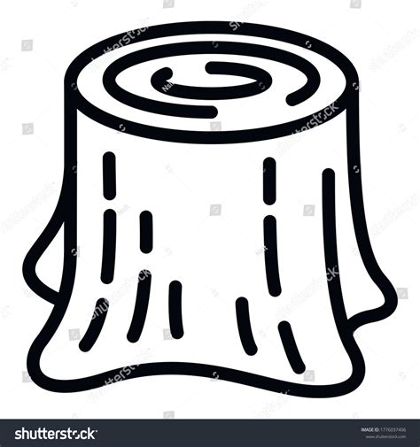 Forest Tree Stump Icon Outline Forest Stock Vector Royalty Free 1776037406 Shutterstock