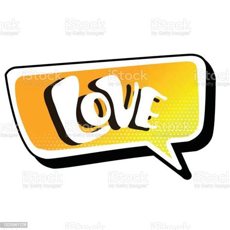 밝은 노란색 벡터 연설 거품 사랑 다채로운 감정 아이콘 흰색 배경에 고립입니다 만화와 만화 스타일입니다 0명에 대한 스톡 벡터 아트 및 기타 이미지 Istock