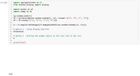Python Jupyter Notebook Ipyregulartable Output Not Shown Stack Overflow
