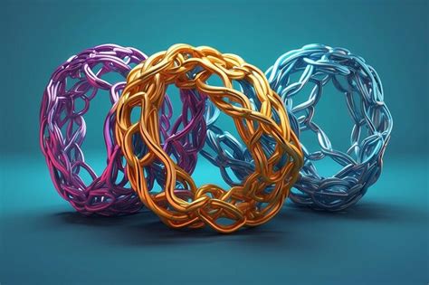Blockchain Link Sign 3d Chain Link Grid Dois Torus Block Chain Cripto