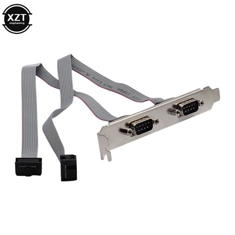 2 포트 직렬 rs232 db9 male com 포트 idc 10 핀 케이블 호스트 케이스 티몬