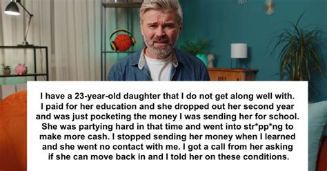 Dad Lists Rules Daughter Must Follow If She Wants To Move Back In They