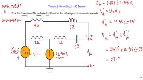 AC Example Thevenin And Norton Circuit YouTube