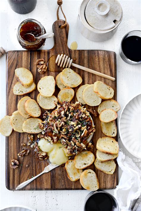 Honey Baked Brie With Fig Jam And Walnuts Simply Scratch