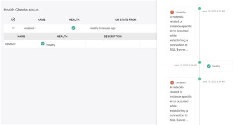 Health Check Ui Is Not Showing Nor Recording Status History When Using