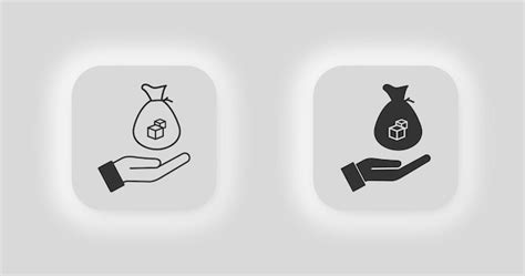 Premium Vector Open Palm And Bag Of Sugar Icon Hand And Sack
