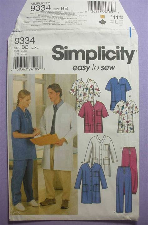 Scrubs Sewing Pattern Jacket Top And Pants Medical Uniform Etsy