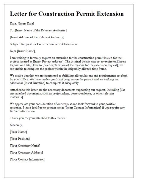 Letter Template For Construction Permit Extension Request Free Samples In PDF Letterin