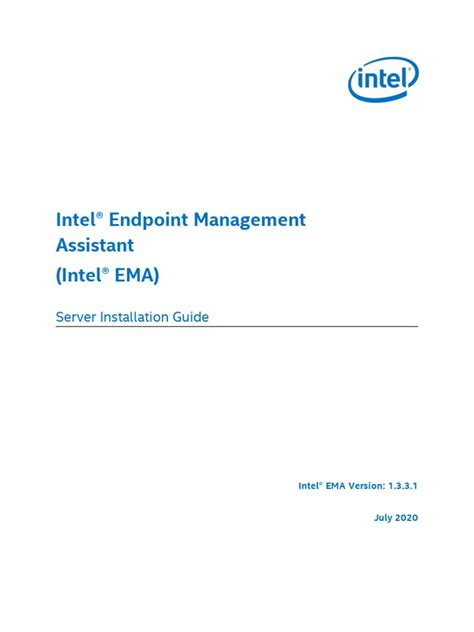 Intel Ema Server Installation And Maintenance Guide Pdf Transport