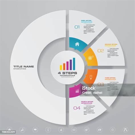 4 단계 주기 차트 데이터 프레 젠 테이 션에 대 한 인포 그래픽 요소 원형 차트에 대한 스톡 벡터 아트 및 기타 이미지 원형 차트 0명 3차원 형태 Istock