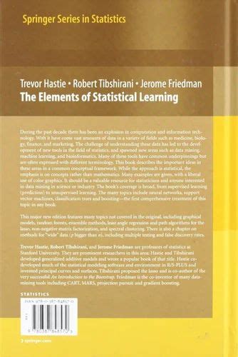 English The Elements Of Statistical Learning Hardcover Book Springer Verlag New York Inc