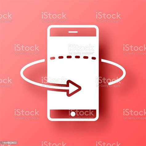 スマートフォンで360度回転赤い背景に影付きのアイコン 拡張現実のベクターアート素材や画像を多数ご用意 拡張現実 アイコン 3d