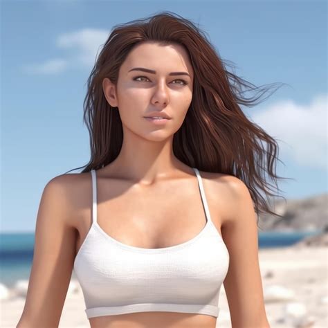 Premium Ai Image Hyper Realistic 3d Render Of An Attractive Female On