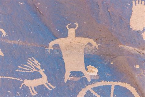 Petroglyphs At Newspaper Rock State Historical Monument In Utah Stock