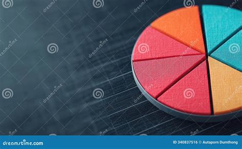 Colorful Pie Chart Segment On A Dark Background Representing Data Visualization And Analysis