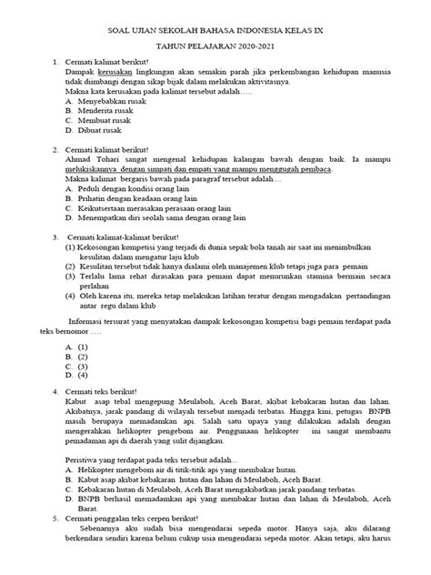 Soal Usek Bin Pdf