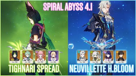 C3 Tighnari Spread C0 Neuvillette Hyperbloom NEW Spiral Abyss 4 1