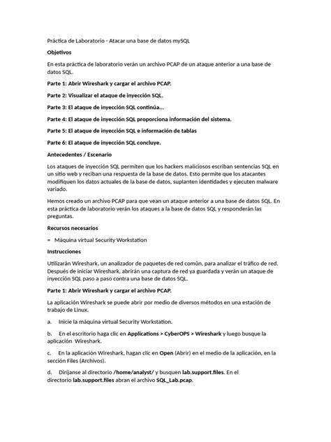 428 Lab Attacking A Mysql Database Pdf Sql Contraseña
