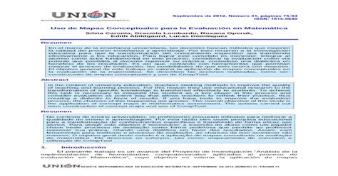 Uso De Mapas Conceptuales Para La Evaluación En €¦ · Conceptuales En