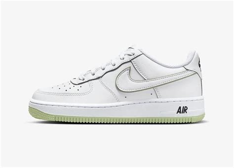Nike Air Force 1 Gs White Black Honeydew Ct3839 108 Air Force 1 Low