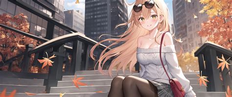 Wallpaper Ai Art Anime Girls Sunglasses Sweater Skirt Bag