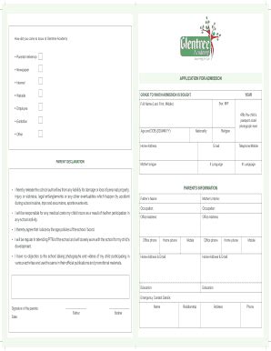 Fillable Online Admission Application Form Cdr Fax Email Print PdfFiller