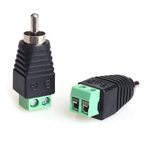 MOBOREST RCA Cable Audio Adapter Phono RCA Male Plug To AV Screw Terminal Audio Video Speaker