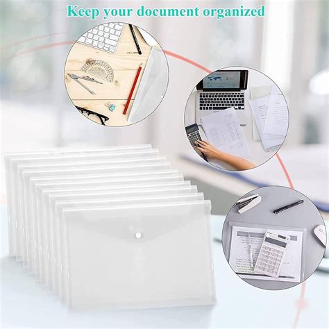 20 Pcs Poly Envelope Folder With Snap Button Closure Waterproof