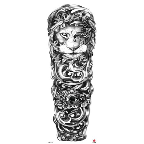 Tanio Wodoodporna tymczasowa naklejka tatuaż Totem lew korona czaszka całe sklep
