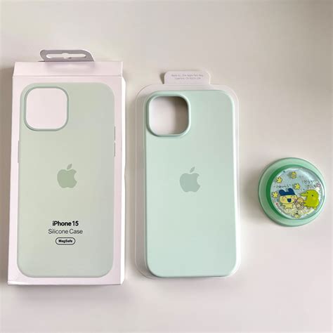 Iphone 15 Silicone Case With Magsafe Magnetic Popsocket Mobile