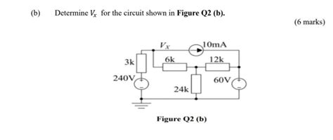 Solved B Determine Vx For The Circuit Shown In Figure Q Chegg