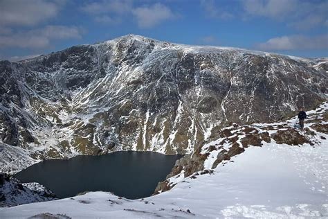 Llyn Cau And Summit Of Cader Idris In Winter Sun Photos Framed Prints