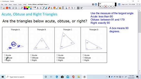 Acute Right And Obtuse Triangles Worksheets
