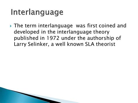 Inter Language Theory