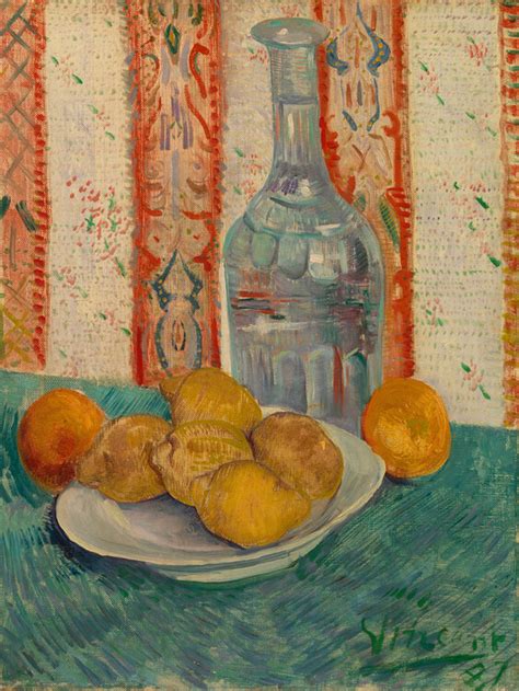 Carafe And Dish With Citrus Fruit Oranges Lemons Vincent Van Gogh