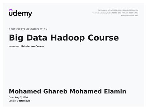 Completed Big Data Hadoop Course On Udemy Mohamed Gharib Posted On The Topic Linkedin