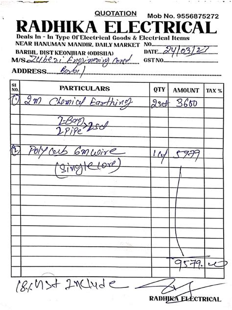 Quotation Radhika Electrical Pdf