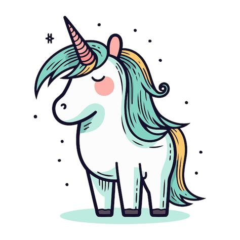 Premium Vector Unicorn In Doodle Style Hand Drawn Vector Illustration