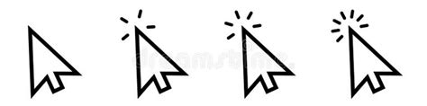 Click Cursor Icon Computer Mouse Pointer Arrow Stock Vector