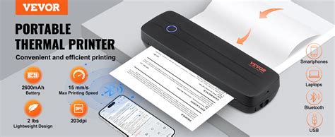 Přenosná Tiskárna Vevor Bezdrátová Inkoustová Tiskárna 2600 Mah Pro Cestování A Domácnost Vevor Bs