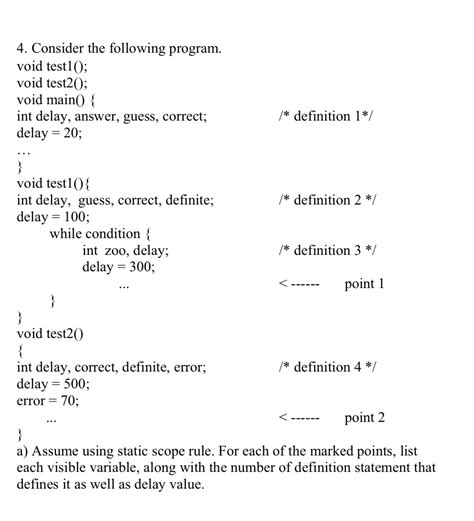 Solved Consider The Following Program Void Test Void Chegg