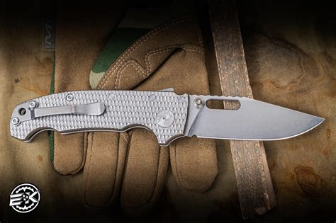 Demko Knives Ad20i Slim Shark Lock Textured Titanium 3 6 Nitro X7 Clip