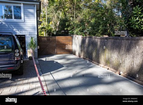 Australia New Concrete Driveway Poured At Side Of An Australian Home In Sydney Concrete Is