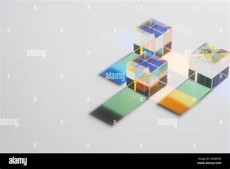 Colorful Light Prisms Reflection Colorful Light Prisms Effect Stock