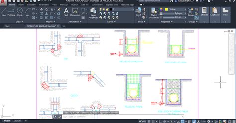 Plano Detalle Bloques De Anclajes De Agua Dwg Archivos Cad