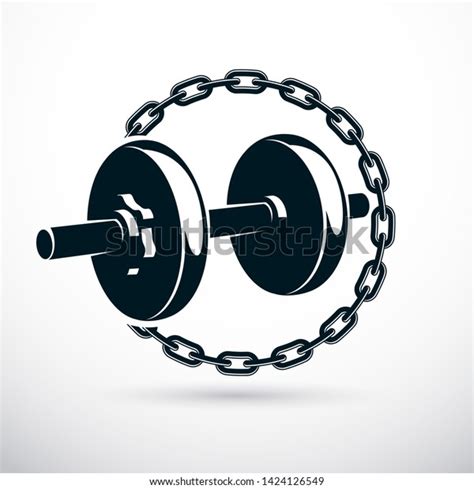 Dumbbell Vector Illustration Surrounded By Iron Stock Vector Royalty
